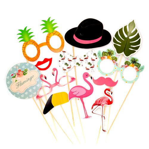 Flamingo Theme Party Photobooth Props [12 Pcs] | Funzoop - The Party ...
