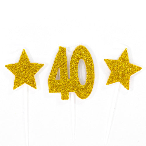 40th Milestone Stars Number Candle – FUNZOOP