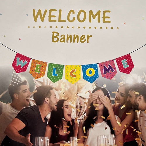 Colorful WELCOME Paper Wall Banner – FUNZOOP