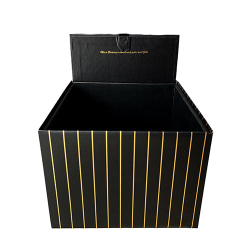 GOLDEN STRIPED GIFT HAMPER CAKE BOX – FUNZOOP