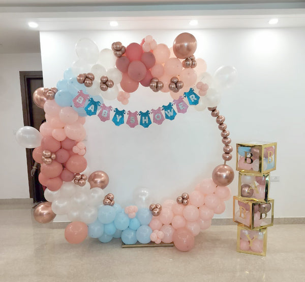 Baby Shower Balloons Arch Decor with Baby Cubes [ BS05 ] – FUNZOOP