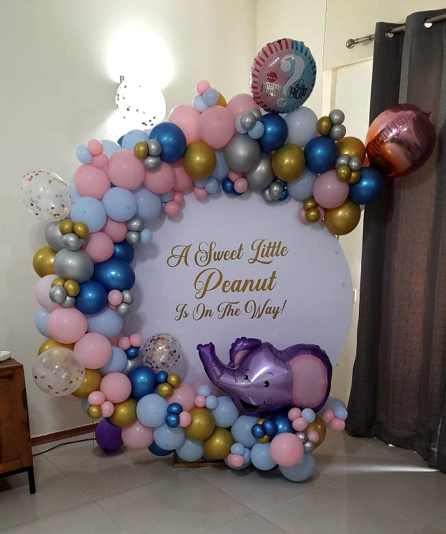 Baby Shower Cute Elephant Half-Balloons Arch Decor | Baby Shower Party ...