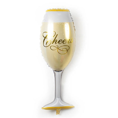 Cheers Wine Glass Shaped Foil Balloon Shaped Foil Balloons FUNZOOP
