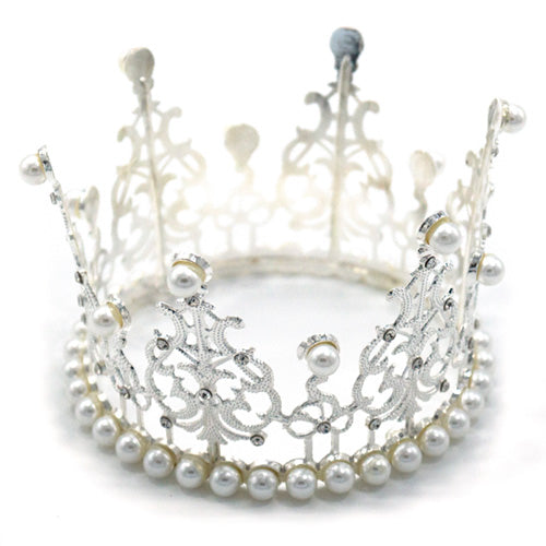 Full Round Queen Pearl Crown | Bridal Tiaras and Crowns | Funzoop - The ...