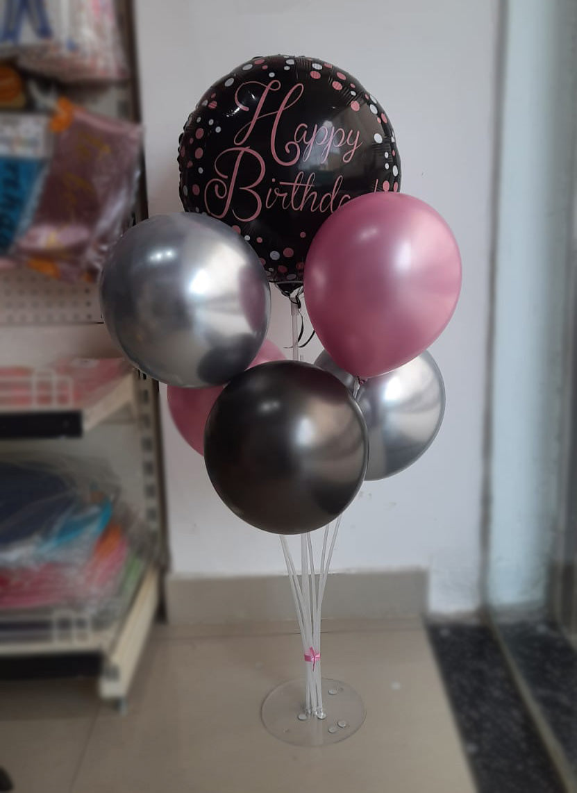 Happy Birthday Balloons Stand Arrangement | Balloons Centerpieces ...