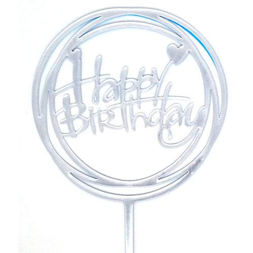 Happy Birthday Round Cake Topper - Assorted | Birthday Party Supplies ...