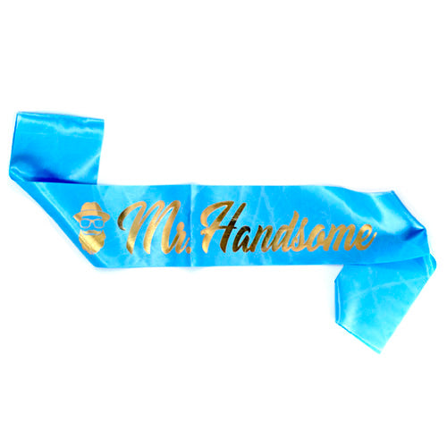 Mr Handsome Sash - Blue | Sashes and Badges | Funzoop - The Party Shop ...